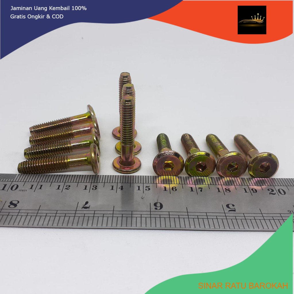 Jual BAUT JCBC M6X30 BAUT FURNITURE BAUT DIPAN BAUT JCBC M6 X 30 BAUT JCBC 3CM BAUT KNOCK DOWN ...
