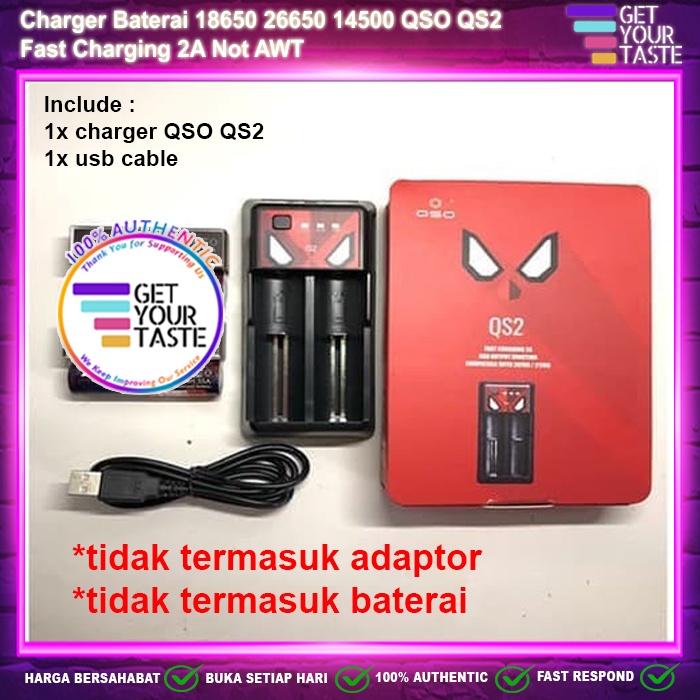 Jual Charger QS2 For Vapor Vape Battery 18350 18650 21700 Authentic by QSO | Shopee Indonesia