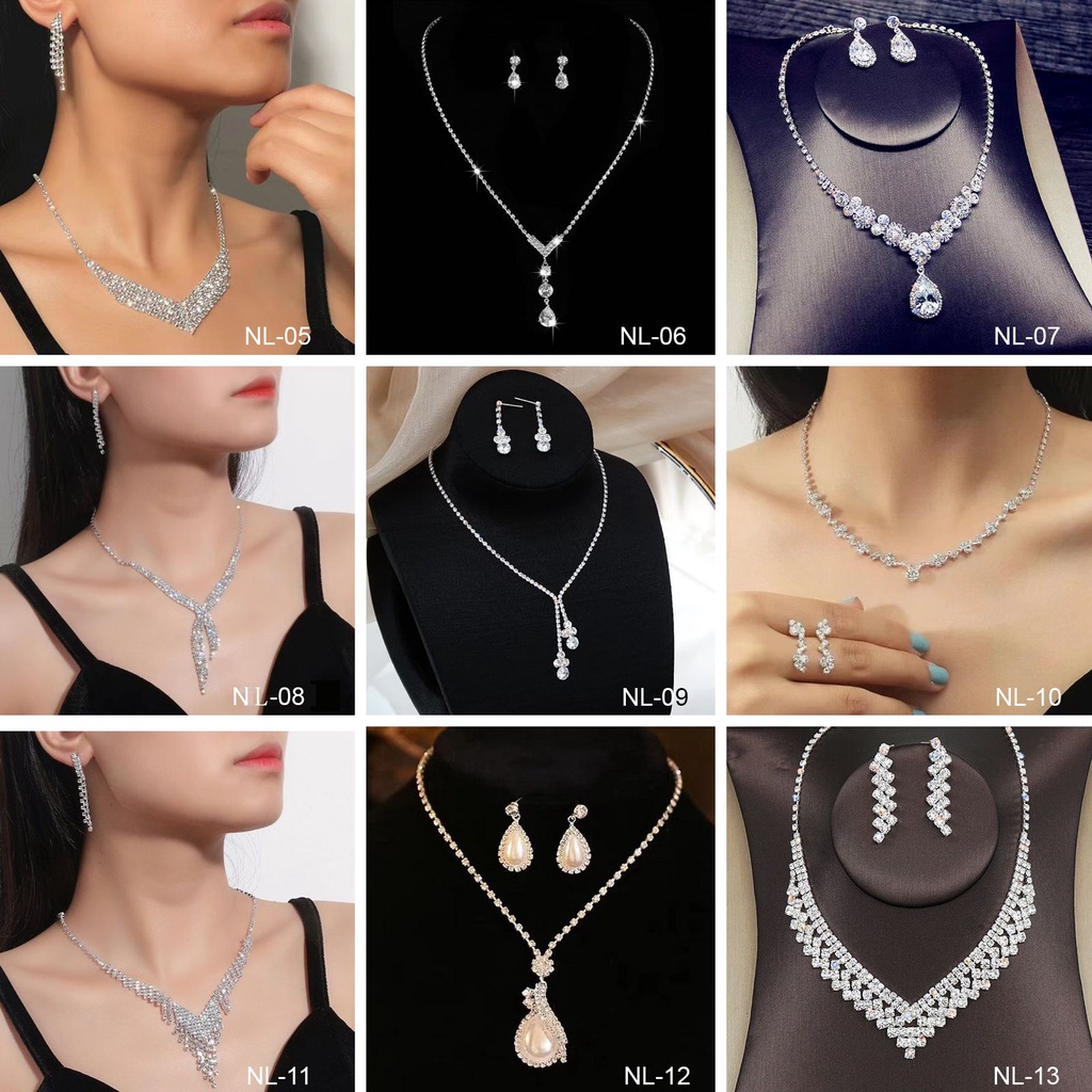 Jual Earring & Necklace Bridal Wedding Set / Set Anting Kalung ...