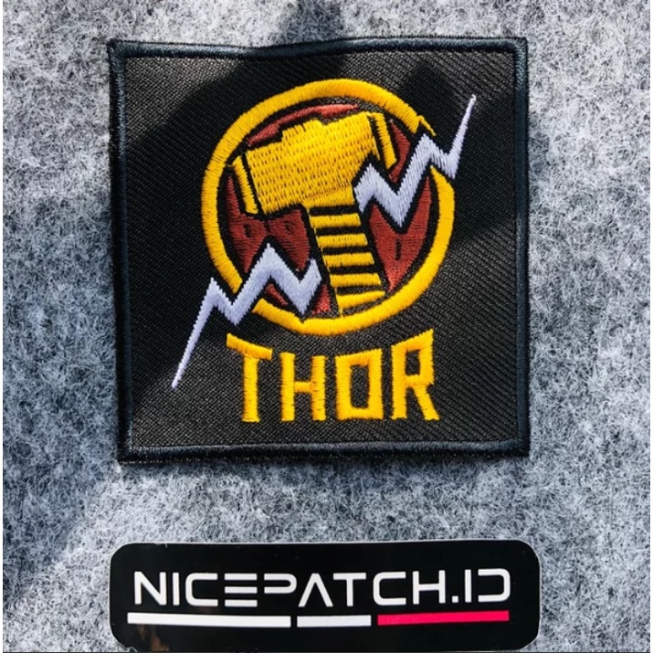 Jual Patch THOR God of Thunder komik Marvel Superhero Emblem Bordir ...