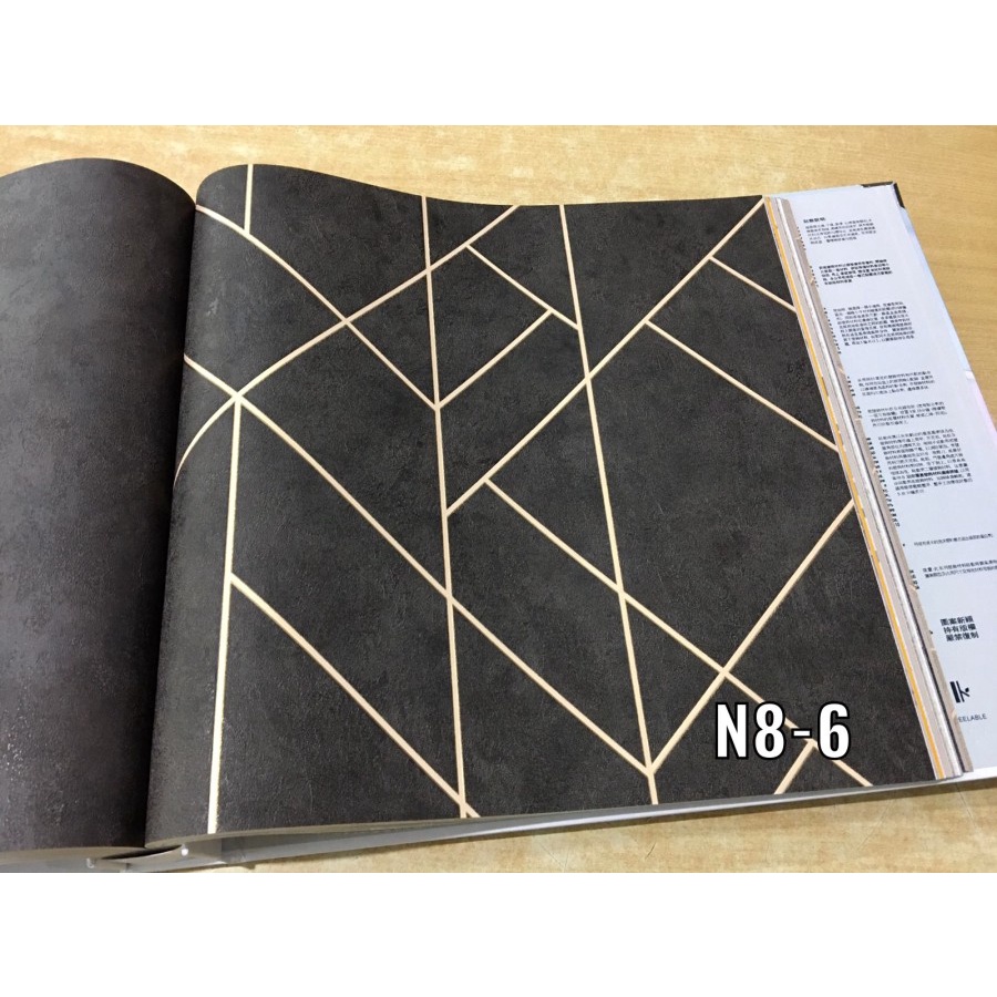 Jual WALLPAPER DINDING KOTAK GEOMETRI MINIMALIS MODERN LIST GOLD ABU ...