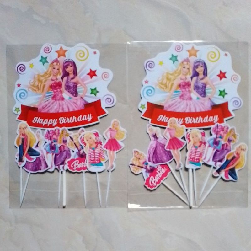 Jual Topper ulang tahun/hiasan kue tart BARBIE | Shopee Indonesia
