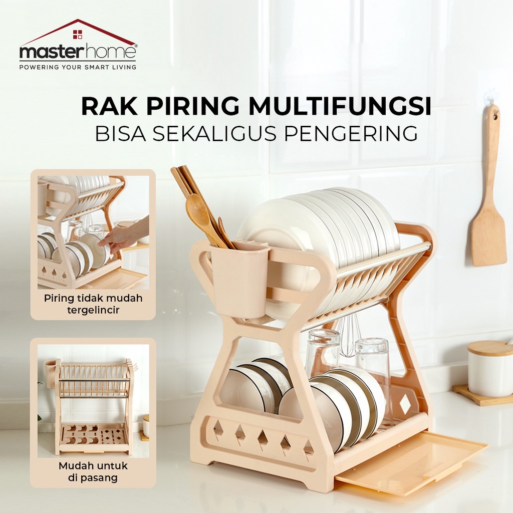 Jual Masterhome Rak Piring Multifungsi | Rak Piring Plastik 2 Susun ...
