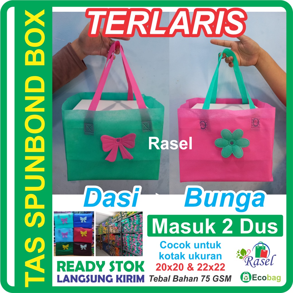 Jual Tas box 22x22 20x20 18x18 kotak nasi spunbond press hajat pengajian hamper murah | Shopee ...
