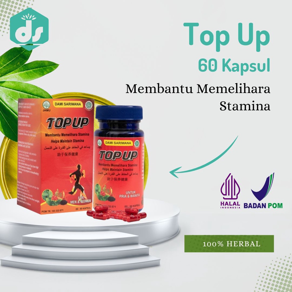 Jual Suplemen Vitamin Herbal TOP UP 60 Kapsul | Meningkatkan Stamina ...
