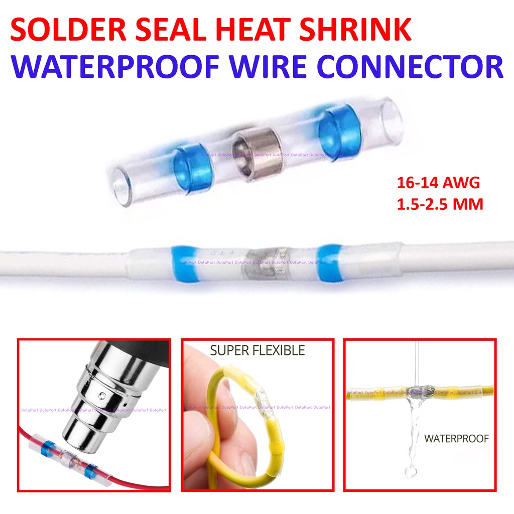 Jual Solder Seal Heat Shrink BIRU WaterProof Wire Connector HeatShrink ...