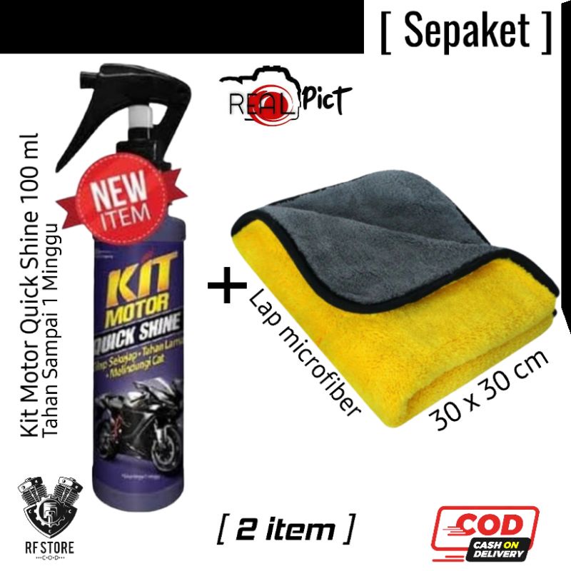 Jual Paket Kit Quick Shine pengkilap body kendaraan Motor 100 ml/ Kain ...