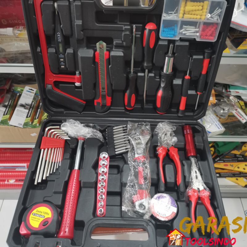 Jual tool kit set 102 pcs toolset perkakas toolkit toolbox kit kunci ...