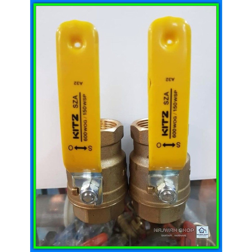 Jual Stop Kran Ball Valve 2" inch Kitz Class 600 WOG Full Port Fig SZA Brass Kuningan Origin ...