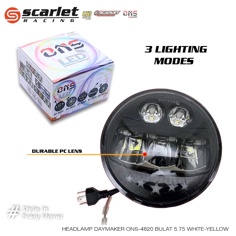 Jual ONS - Headlamp Lampu Depan LED Bulat 5.7" 4820 | Shopee Indonesia