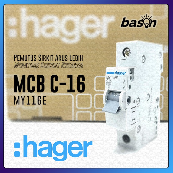 Jual HAGER MCB 1Phase 16A - circuit breaker / pemutus arus listrik C16 1P | Shopee Indonesia