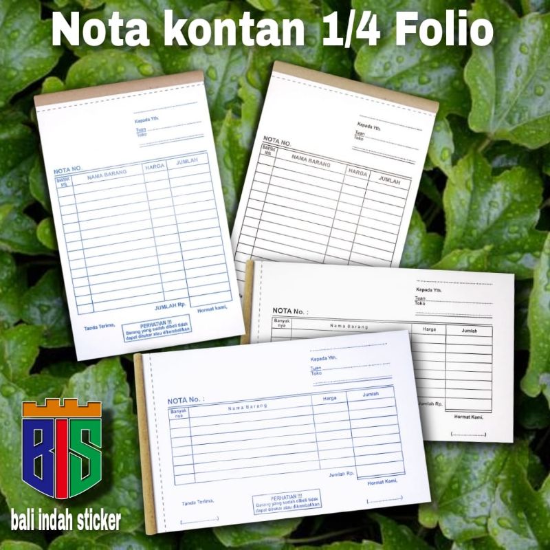 Jual NOTA KONTAN 1/4 FOLIO 2 PLY & 1 PLY | Shopee Indonesia