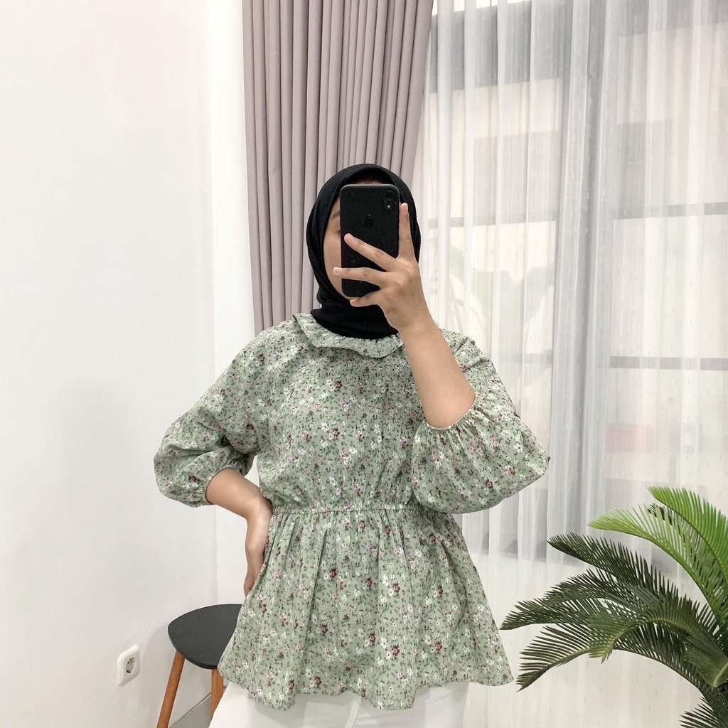 Jual BLOUSE KOREA BUNGA BUNGA KECIL || FLORAL KOREAN BLOUSE CERUTY DEALOVA NAVA LILY SESA ...