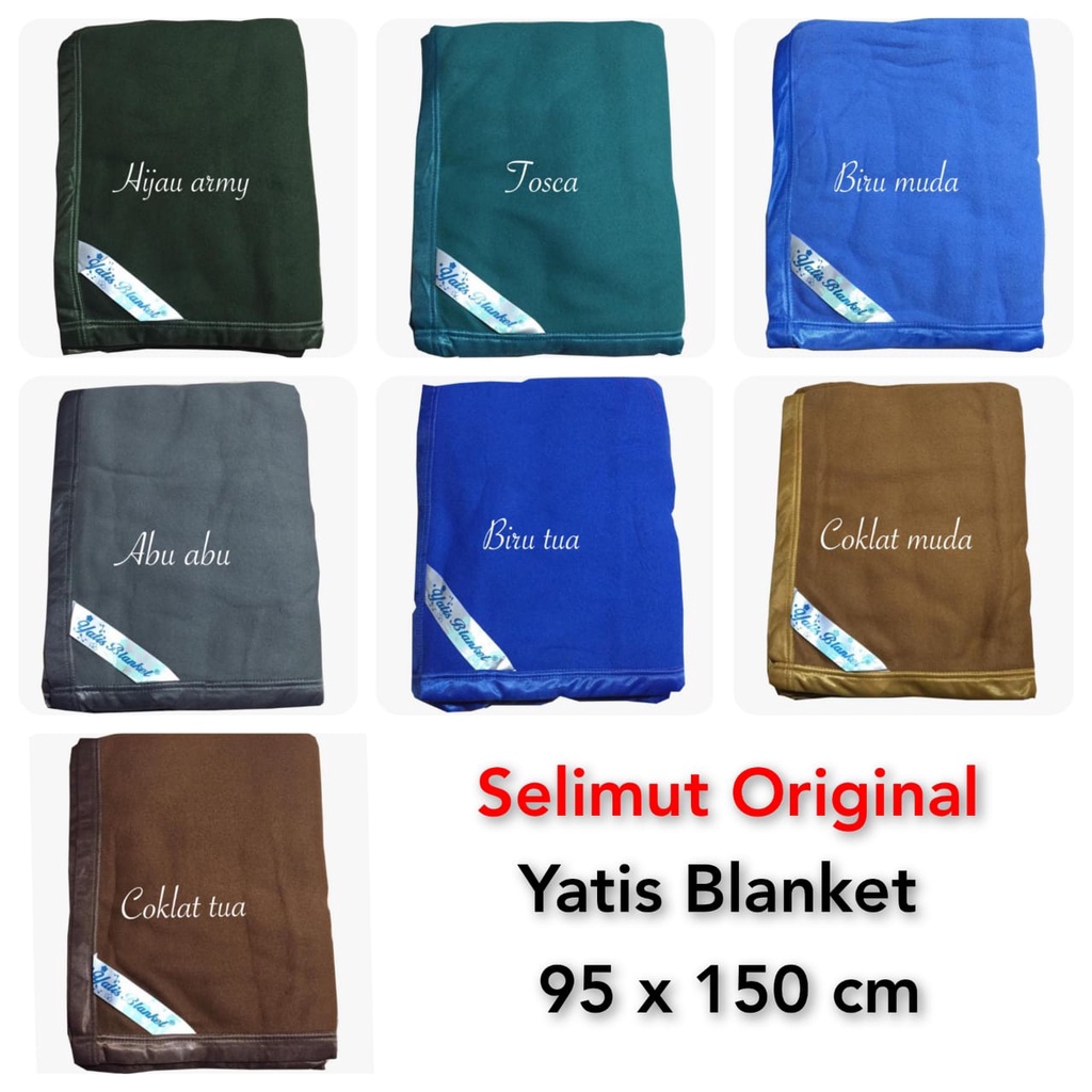 Jual Yatis Selimut Polos 95 x 150 cm / Selimut Bus Malam / Hotel ...
