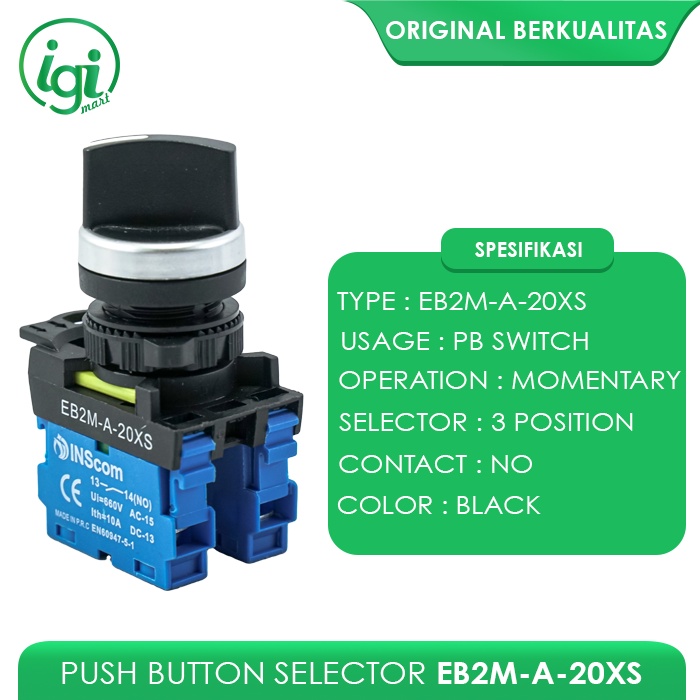Jual PUSH BUTTON SELECTOR SWITCH MOMENTARY / PUSHBUTTON ROTARY ...