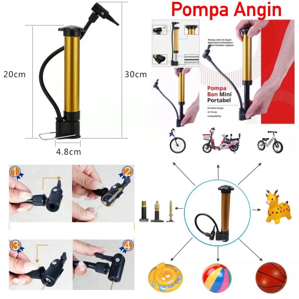 Jual Pompa Angin Ban Sepeda Balon Kasur Bantal Renang Angin Mini ...