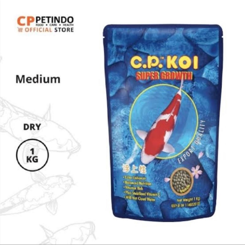 Jual pakan pelet koi cp c p koi super growth 1kg | Shopee Indonesia