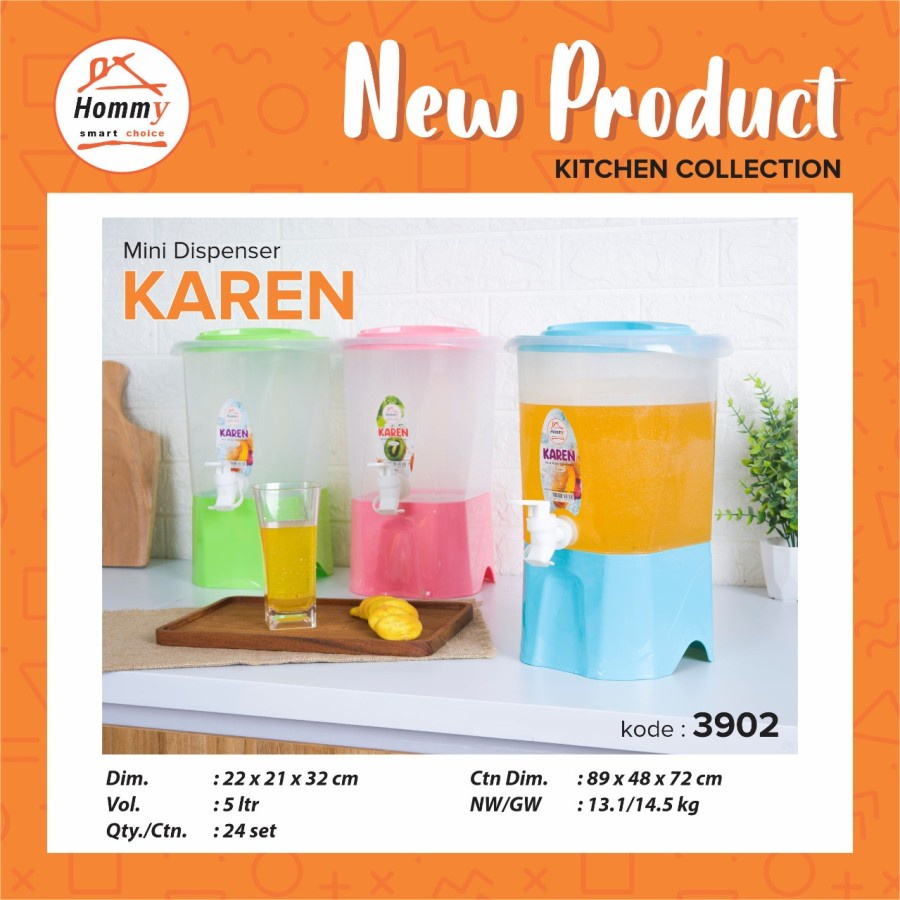 Jual Dispenser Plastik Mini 5 liter Merk Hommy - KAREN 3902 | Shopee ...