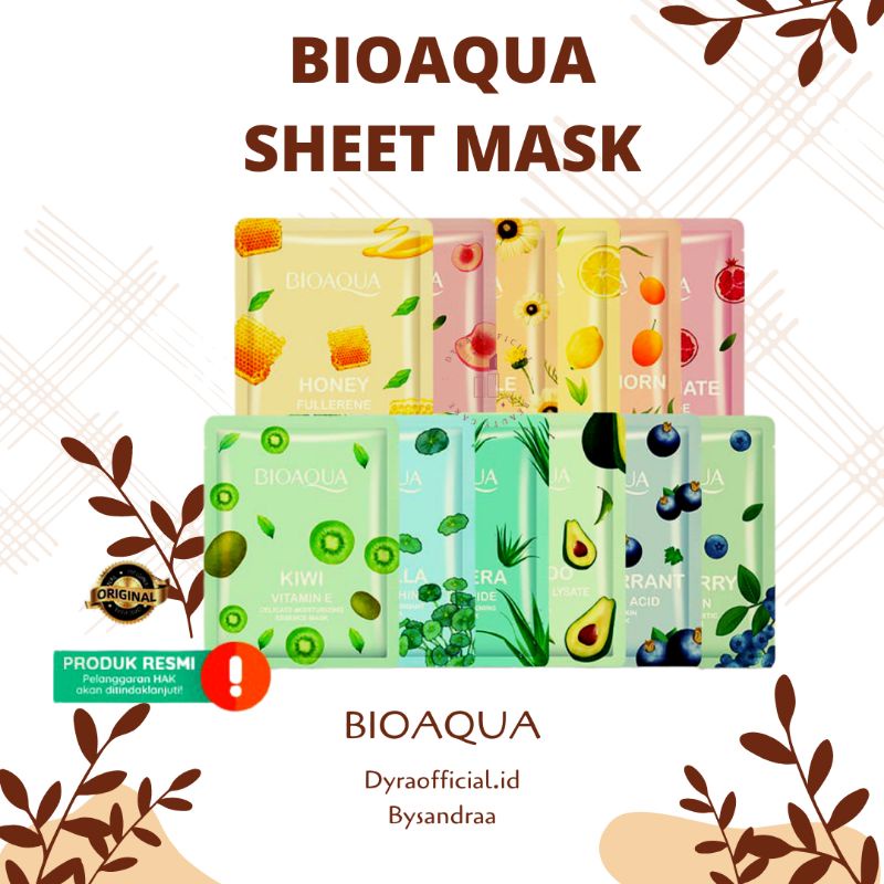 Jual BIOAQUA SHEET MASK - MASKER TISSUE WAJAH BIOAQUA SACHET BPOM ...