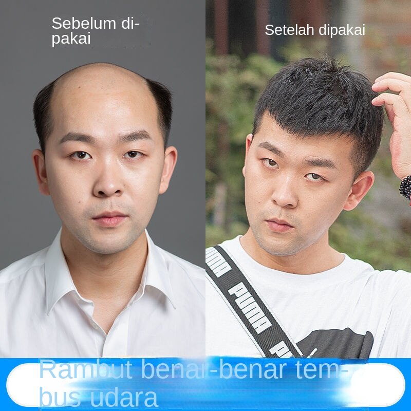 Jual Wig Pria Rambut Asli Pria Wig Potongan Rambut Asli Rambut Pendek ...