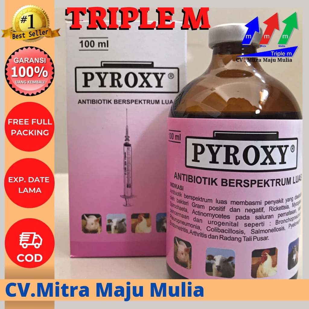 Jual PYROXY 100 Ml MMM - antibiotik pernafasan dan pencernaan pada ...