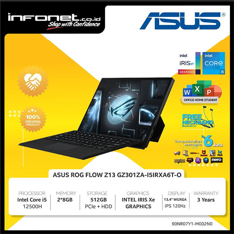 Jual ASUS ROG FLOW Z13 I5 12500H 16GB 512GB INTEL IRIS XE 13.4" WUXGA IPS PANTONE W11 OHS21 ...