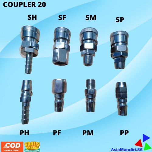 Jual Quick coupler PF 20 coupling PF20 20ph SAMBUNGAN SELANG ANGIN ...