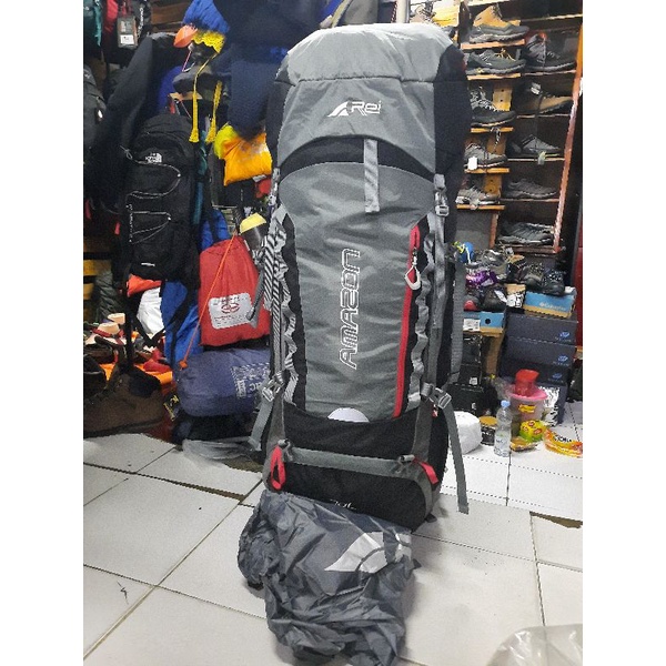 Jual TAS GUNUNG HIKING TREKKING CARRIER REI AMAZON 70L GREY ORIGINAL ...