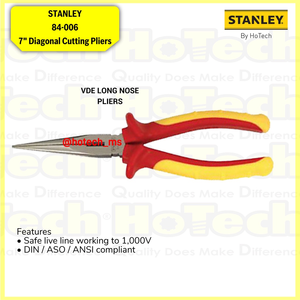 Jual STANLEY|84-006 7" VDE Long Nose Pliers | Tang Potong STANLEY ...