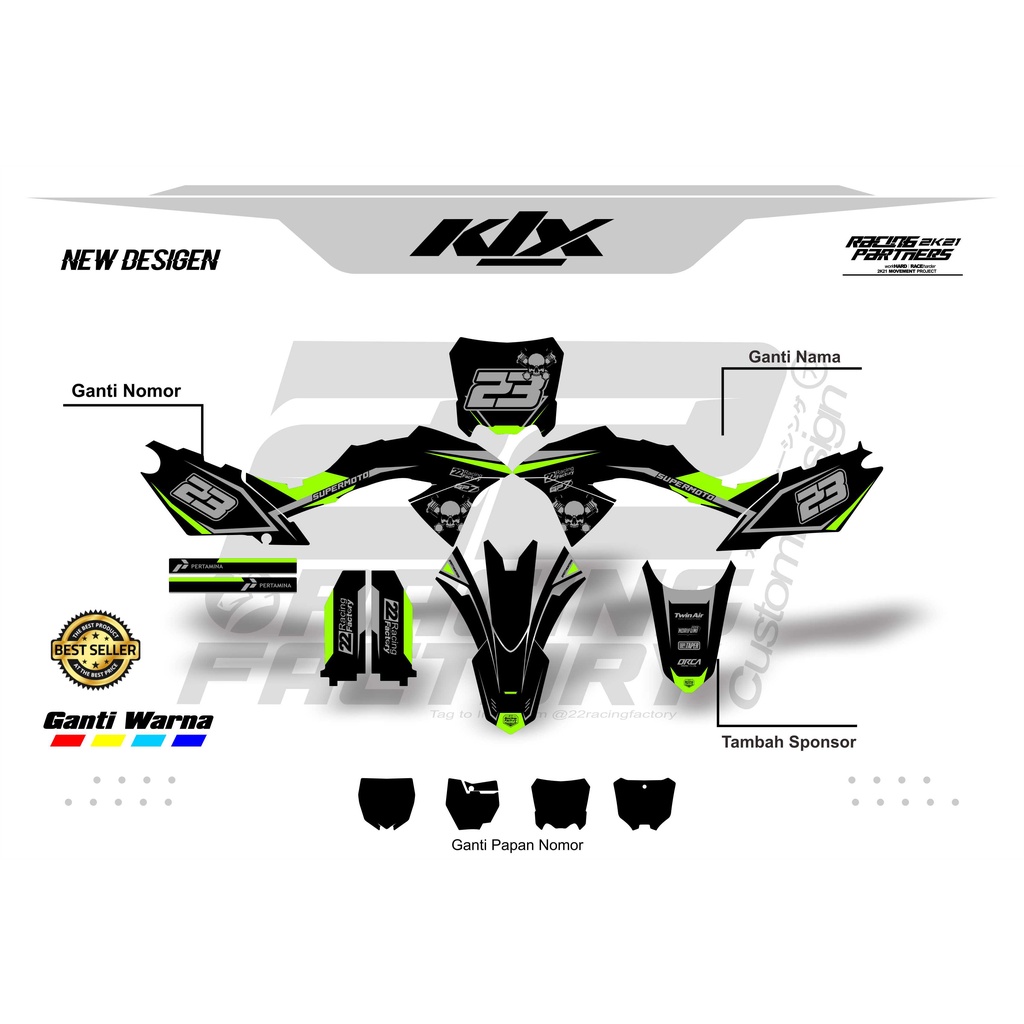 Jual STIKER KLX BF/KLX DTRACKER/KLX S OLD FULL BODY COSTUM | Shopee ...