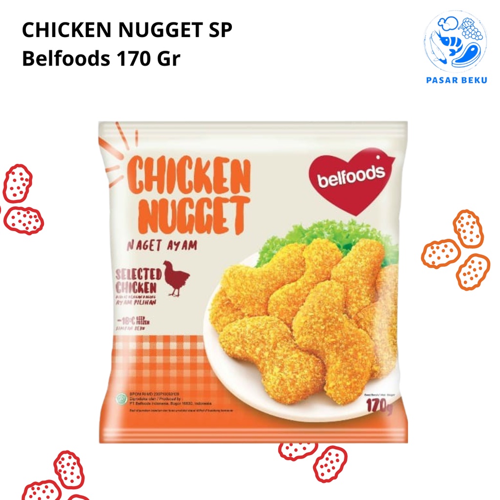 Jual (Khusus AREA SUMBAR) Chicken Nugget SP Belfoods 170 Gram Frozen ...
