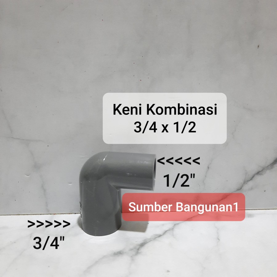 Jual Keni 3/4 x 1/2 vlok sok knie knee reducer reduser siku L 3/4" in ...