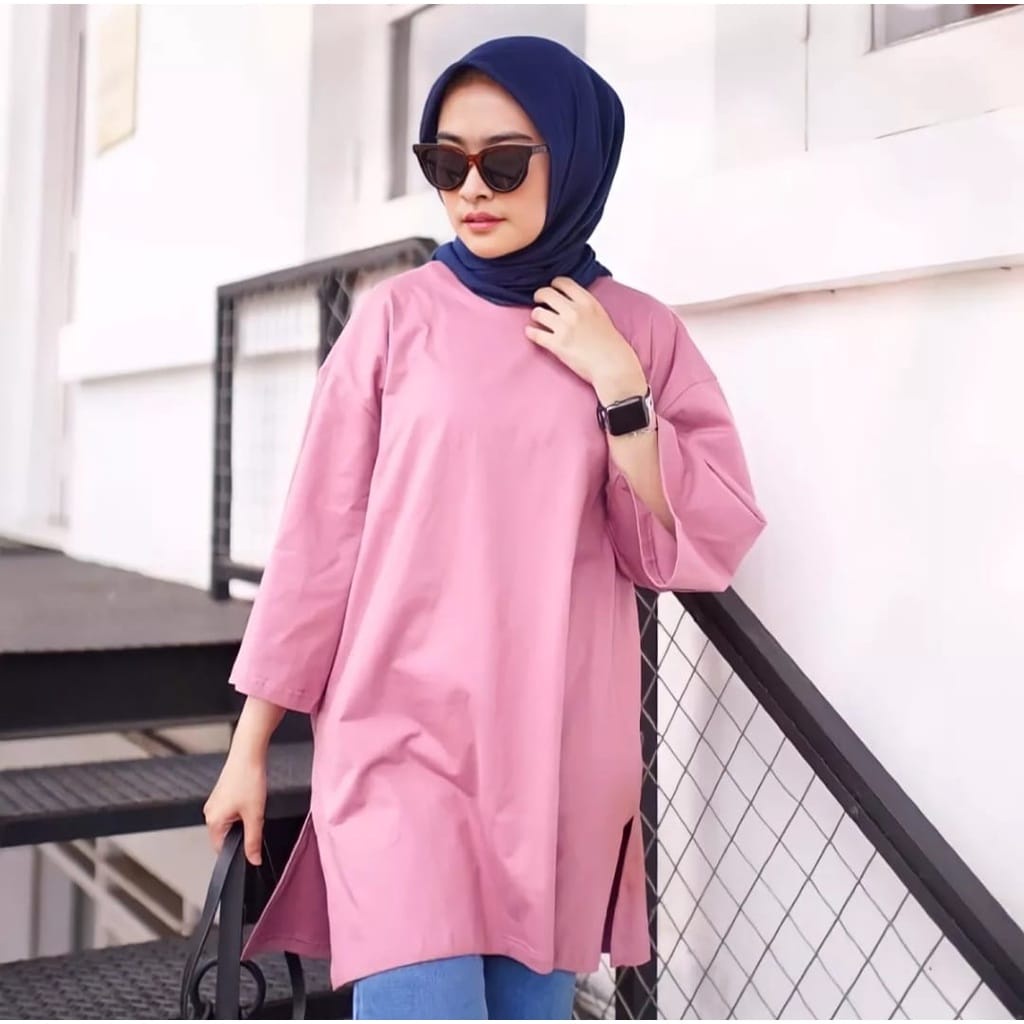 Jual KAOS OVERSIZE POLOS WANITA / OVERSIZE JUMBO TANGAN 7/8 BASIC TOP ... Jual KAOS OVERSIZE POLOS WANITA / OVERSIZE JUMBO TANGAN 7/8 BASIC TOP ...