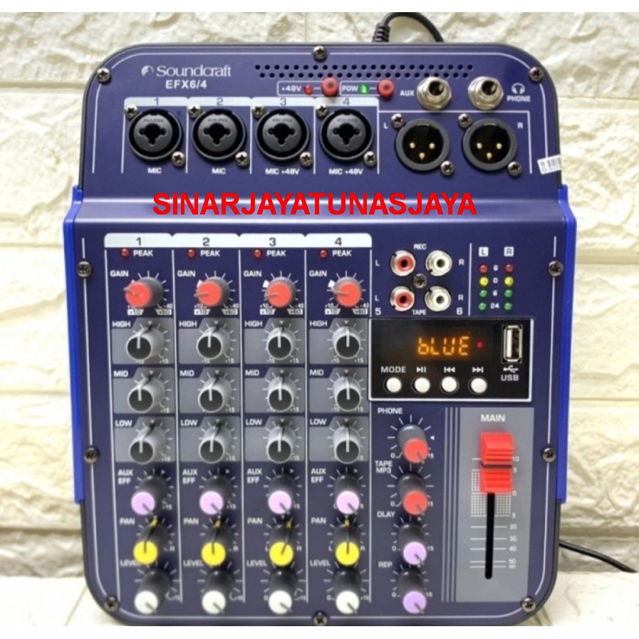 Jual Mixer Audio Mini Soundcraft EFX6/4 EFX6 6 Channel USB Bluetooth New | Shopee Indonesia