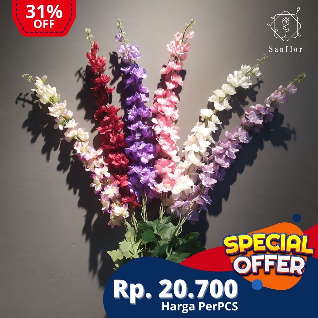 Jual BUNGA DELPHINIUM PALSU/DELPHINIUM ARTIFICIAL IMPORT | Shopee Indonesia