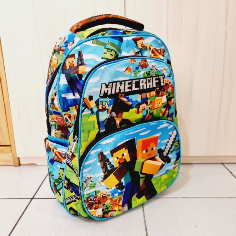 Jual Tas Ransel 12" - 15" - 18" 3 Kantong Roblox Minecraft - cocok ...