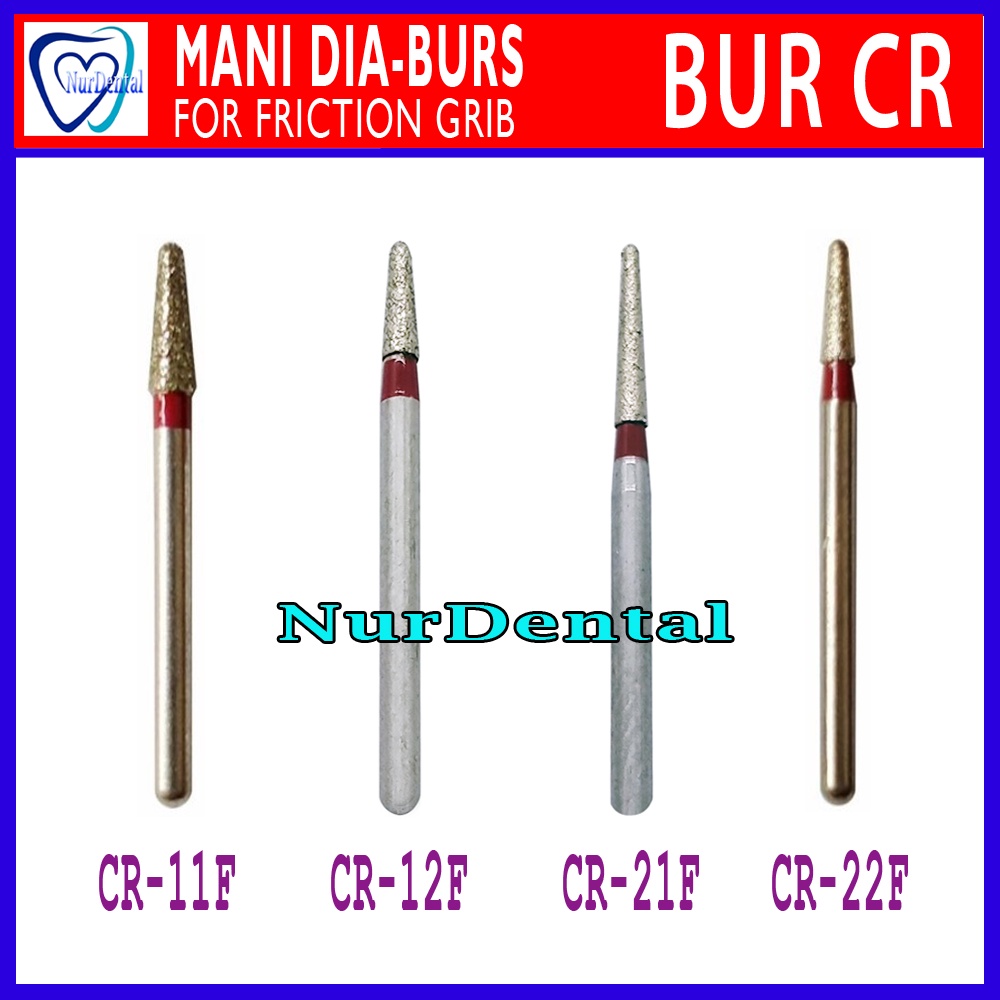 Jual Dental Bur Mani Diamond bur preperasi CR 11F 12F 21F 22F inlay ...