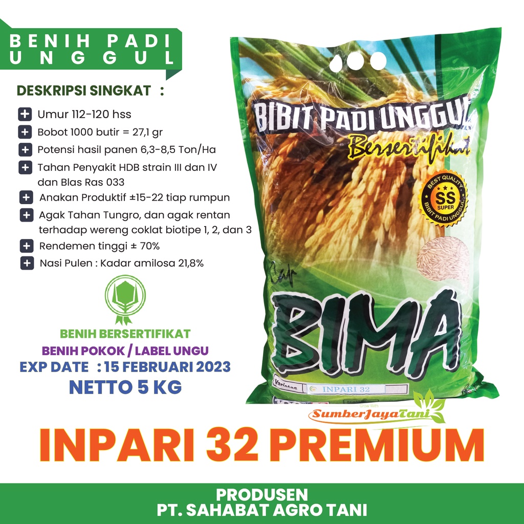 Jual Benih Padi Inpari 32 Jumbo Premium 5kg - Benih Unggul Bersertifikat | Shopee Indonesia
