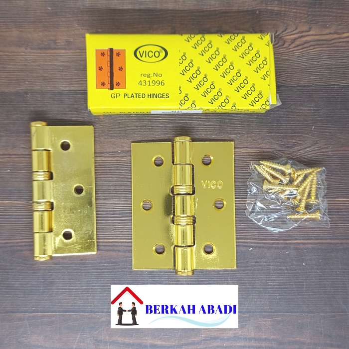 Jual Engsel Jendela Engsel Pintu Engsel Lemari Vico 3 inch Gold Kuning ...