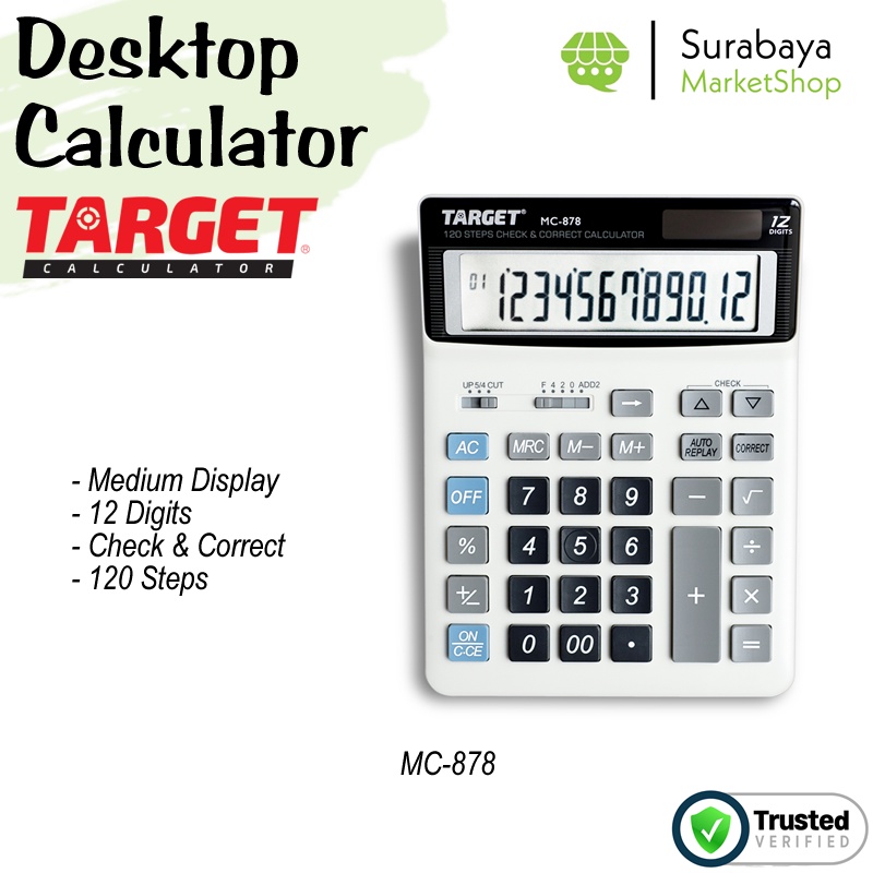 Jual Kalkulator Target MC-878 / Desktop Calculator - 12 Digit (1pcs ...