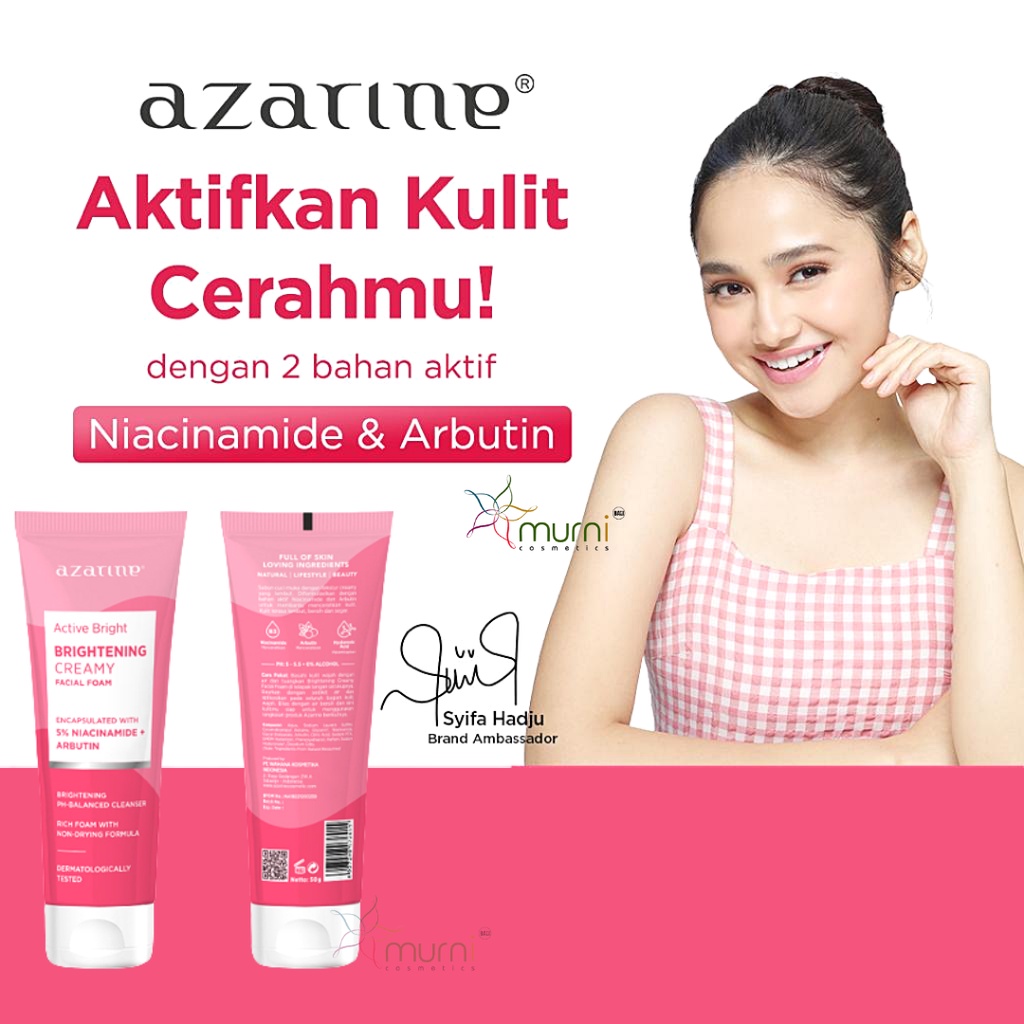 Jual AZARINE ACTIVE BRIGHT BRIGHTENING CREAMY FACIAL FOAM 50GR | Shopee ...