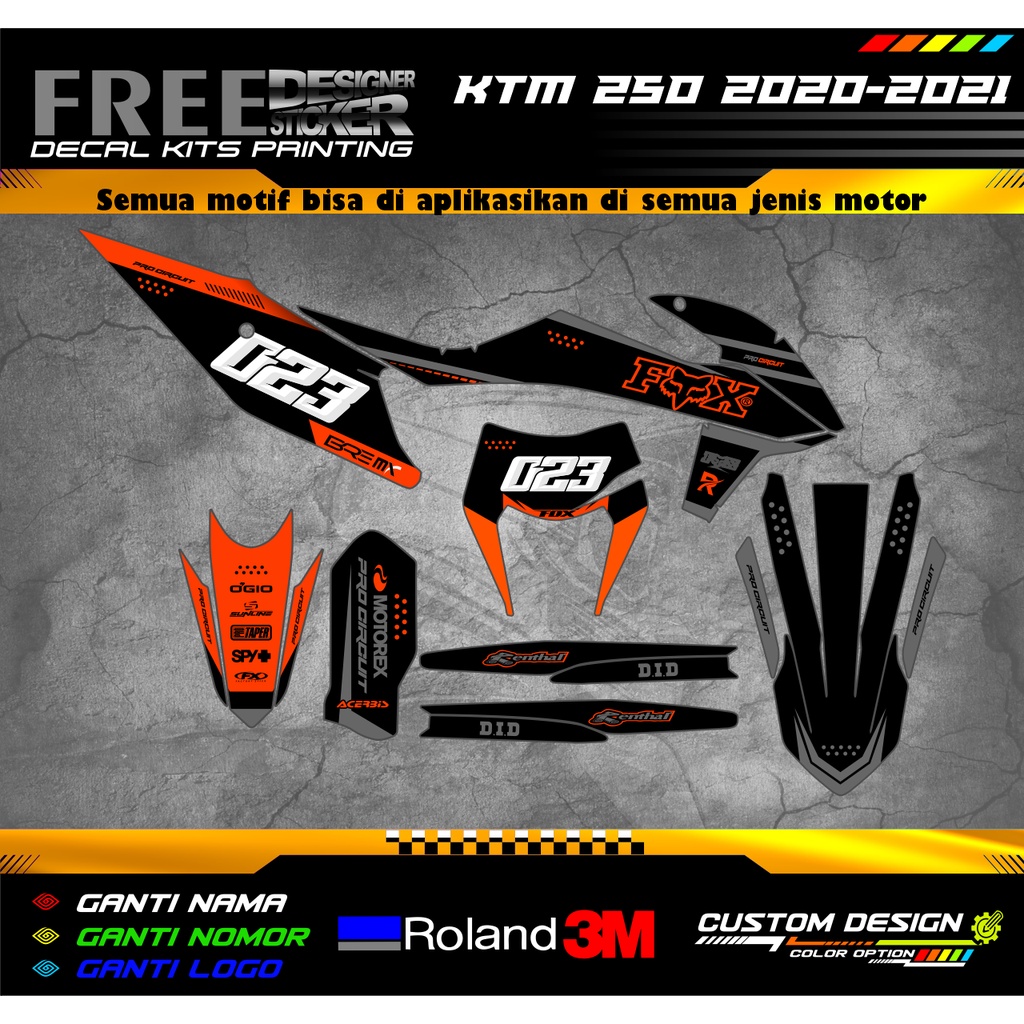 Jual Decal Stiker Motor KTM 250 Tahun 2020-2021 Full Body WS010 ...