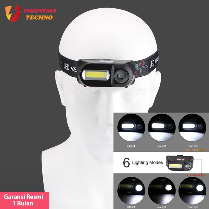 Jual Senter Kepala Led Cob 3Mode KX - 1804 Double Light / Headlamp ...