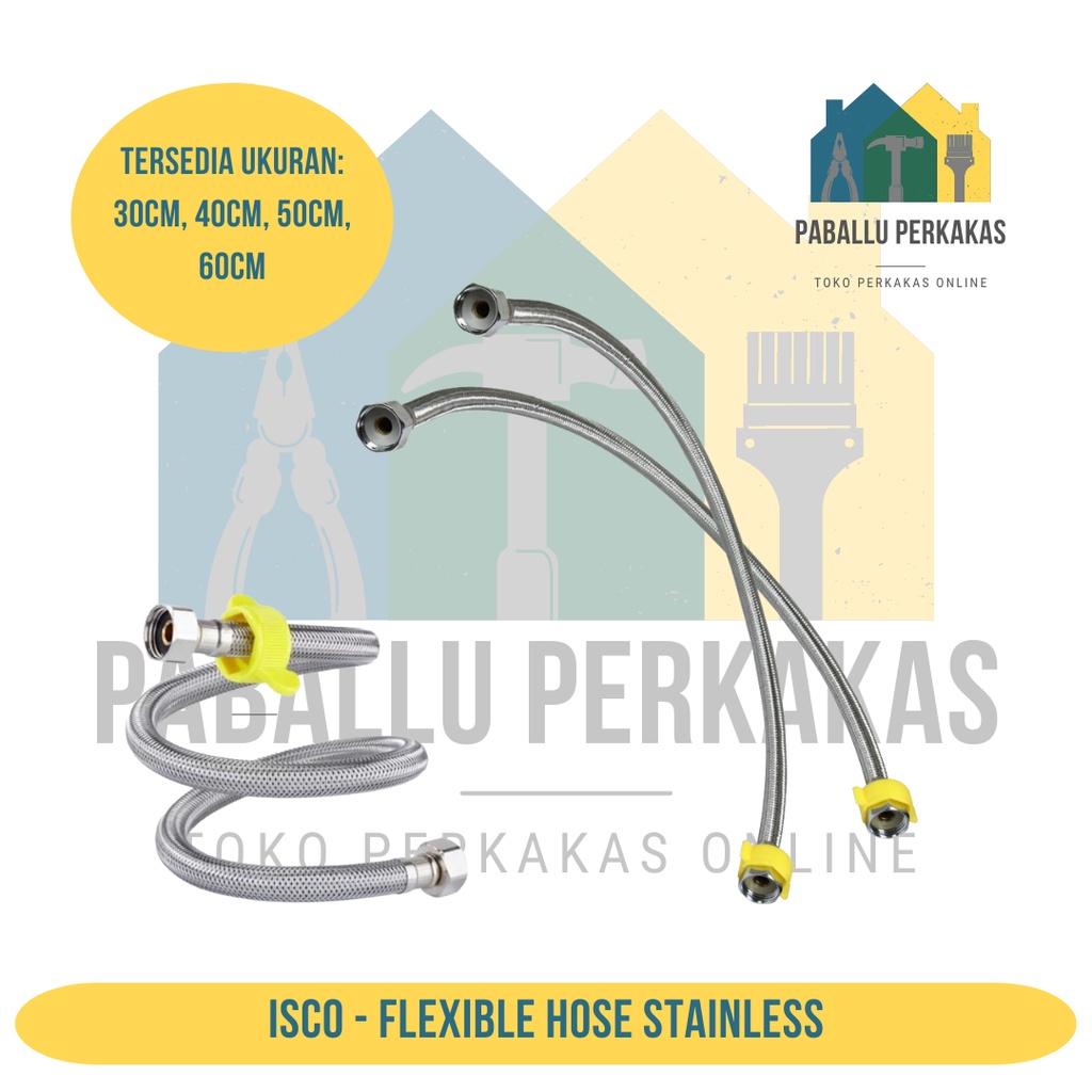 Jual Selang Flexible Isco 30cm 40cm 50cm 60cm Fleksibel Closet Wastafel ...