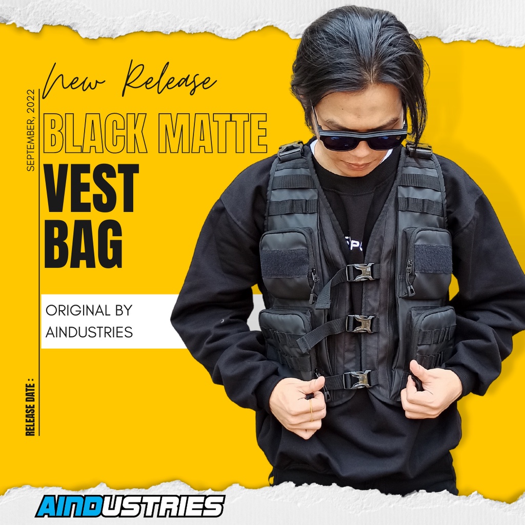 Jual Vest Bag Pria Bodypack Tas Rompi Depan Belakang Bikers Touring ...