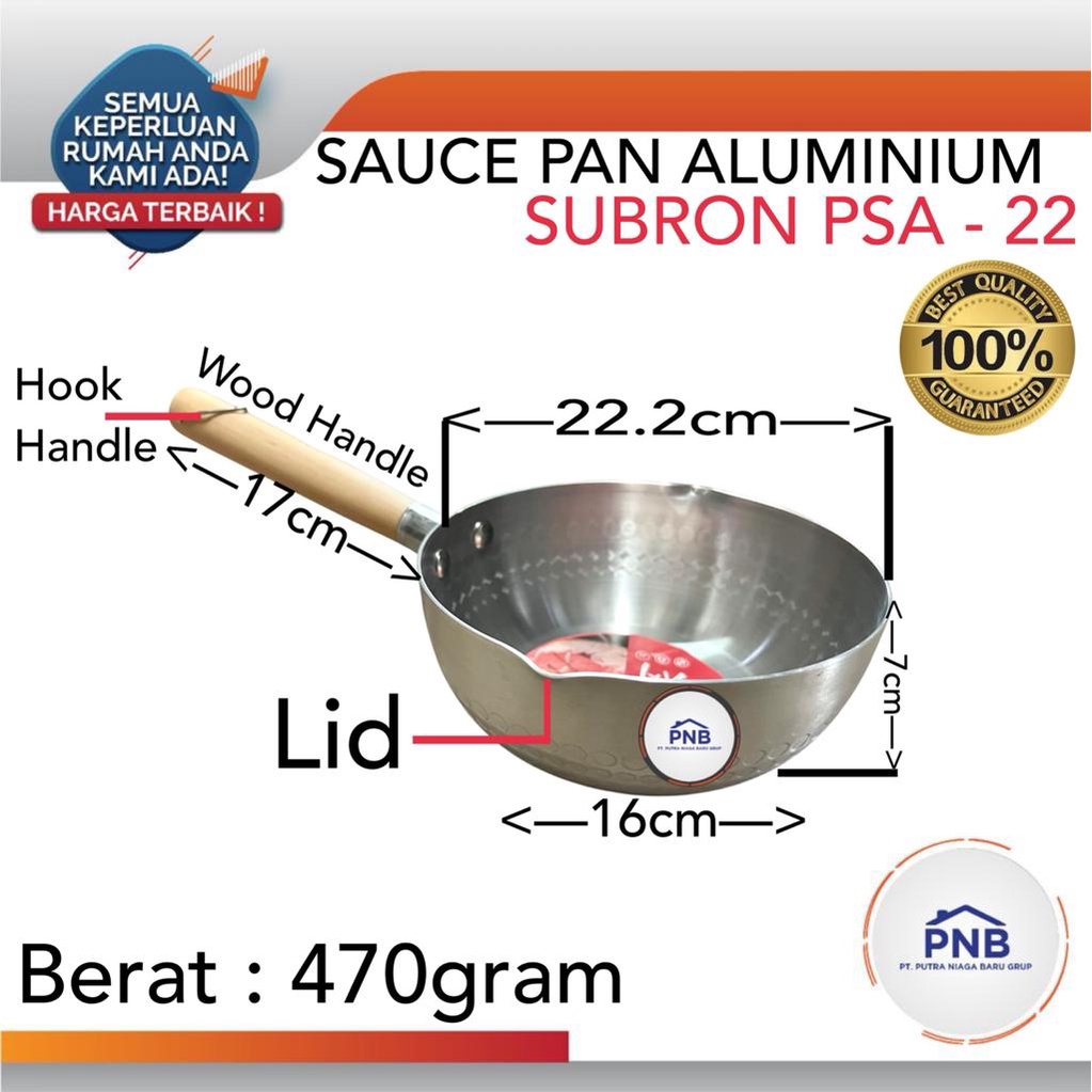 Jual SUBRON Panci Susu Panci Rebus Alumunium Tebal Aloy 22 cm Pegangan ...