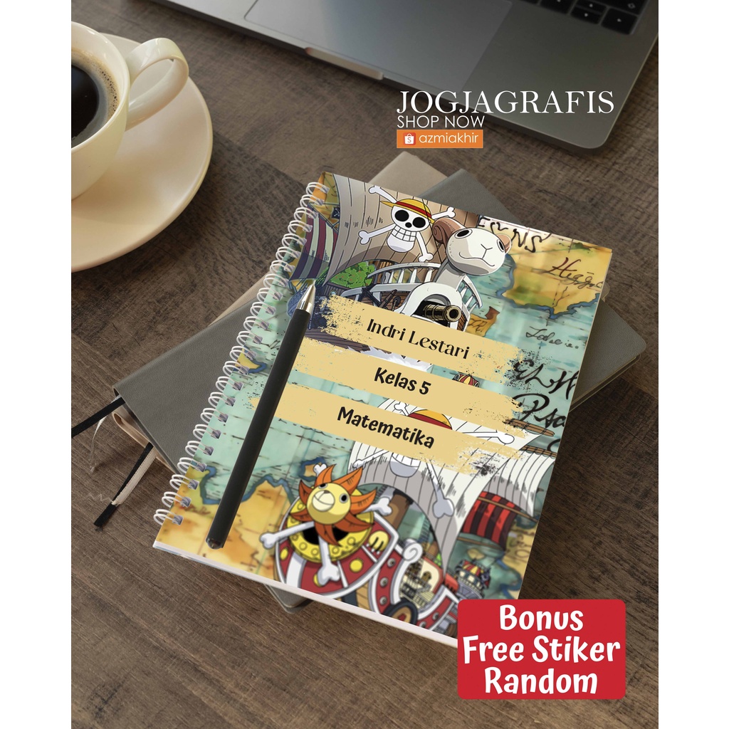 Jual Buku Spiral Notebook Anime One Piece A5 Custom Desain / BUKU TULIS ...