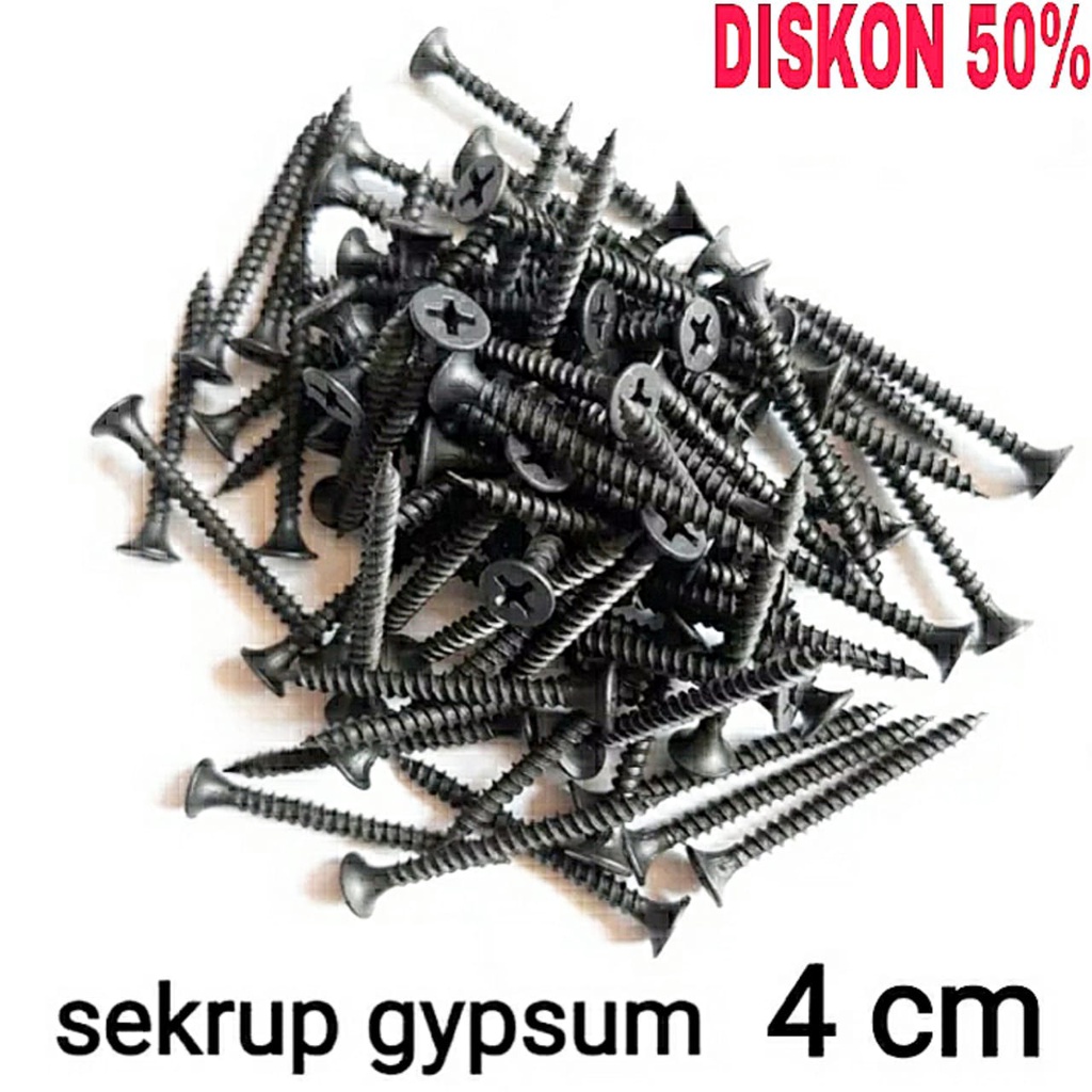 Jual 1 DUS skrup gypsum 4cm isi 1000pcs 1 dus sekrup gipsum 11/2" sekrup hitam 6 x 11/2" 4 cm ...
