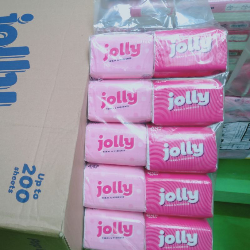 Jual (isi 10) tisu makanan tissue kuliner Jolly pop up to 200 sheets ...