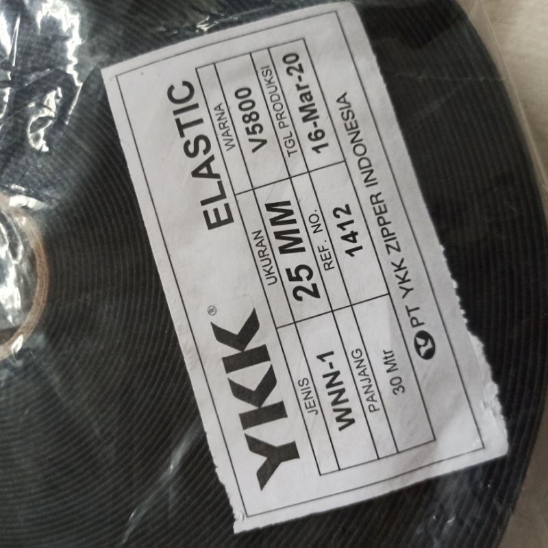 Jual Karet Elastic YKK 25mm Elastis Rubber lebar 2,5 cm 25 mm WNN Karet ...